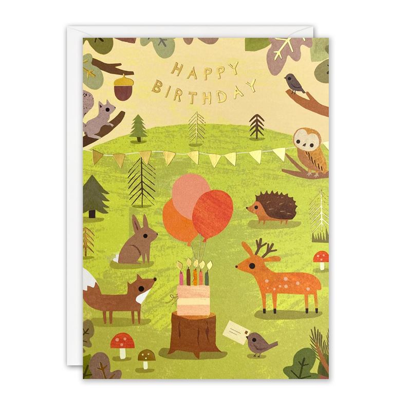 Woodland Happy Birthday Card – littlewhimsy