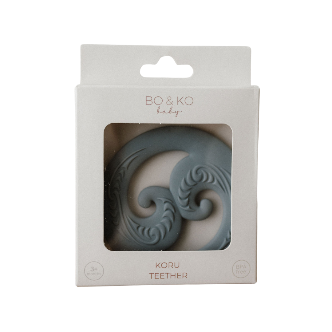 Koru Teether | Duck Egg Blue – littlewhimsy