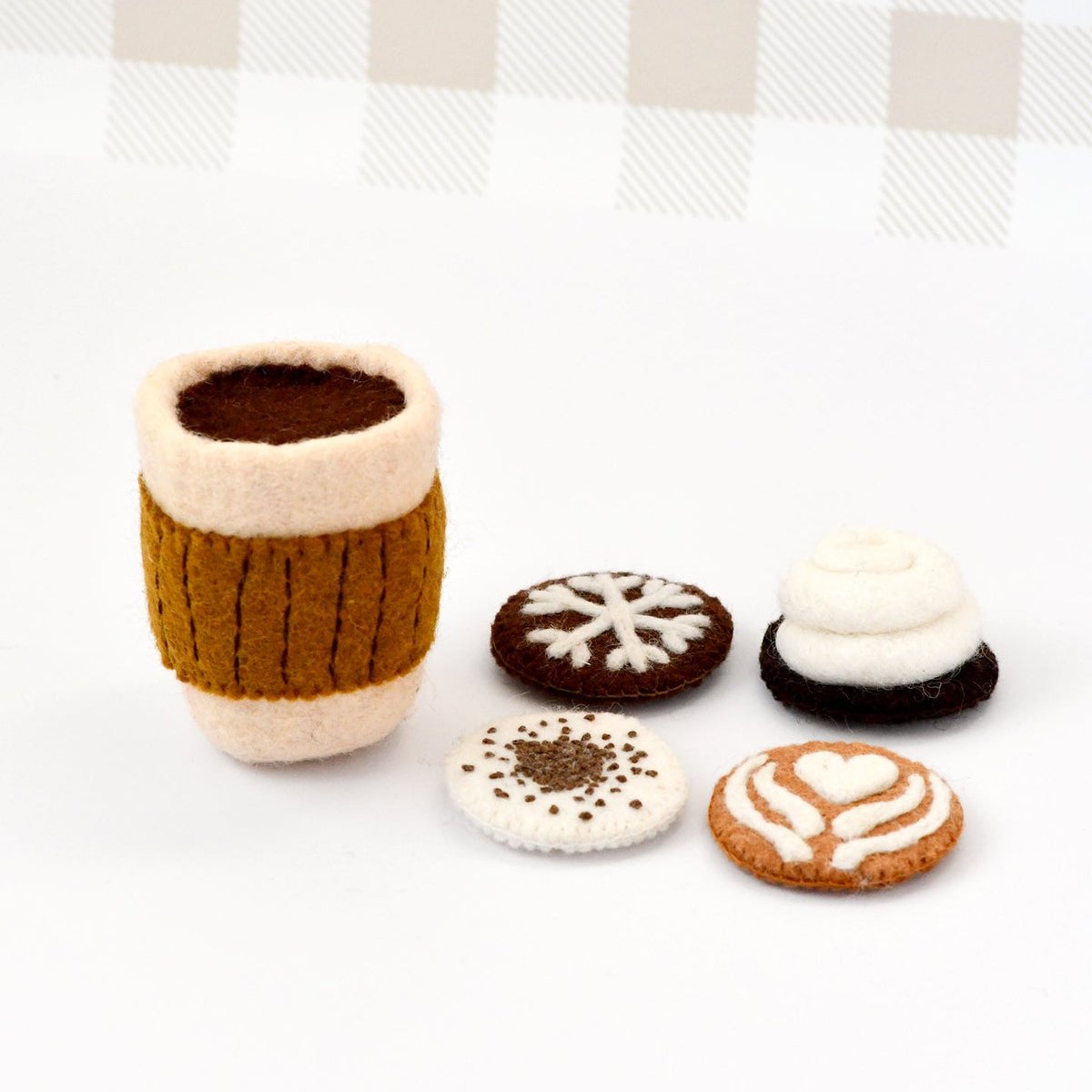 Felt Food Coffee Cup with Interchangeable Toppings – littlewhimsy