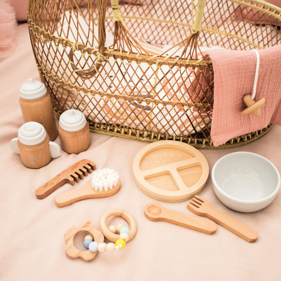 Iconic Toy - Wooden Doll Feeding Accessories Kit – littlewhimsy