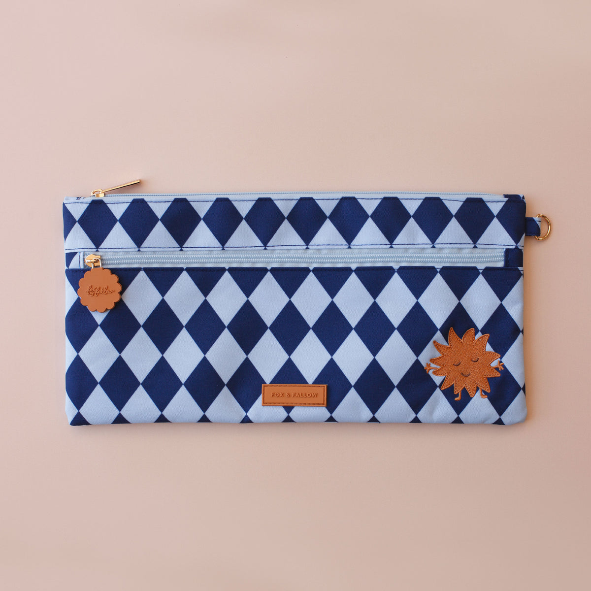 Fox + Fallow Large Pencil Case | Navy Diamonds – littlewhimsy