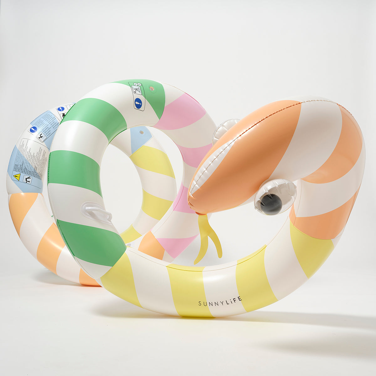 Sunnylife Giant Inflatable Noodle Snake Poolside Sorbet Stripe ...