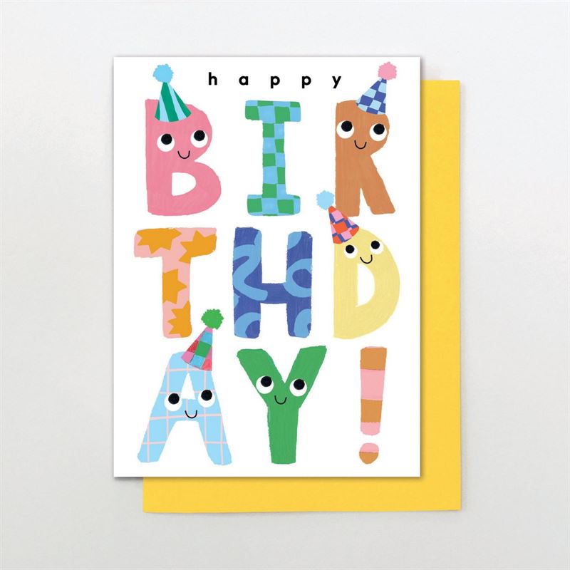 Smiley Birthday Faces - Birthday Card – littlewhimsy