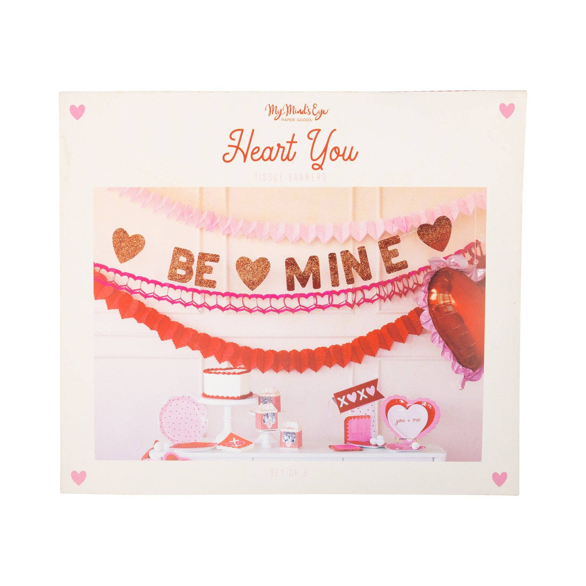 Valentines Triple Heart Tissue Garland – littlewhimsy