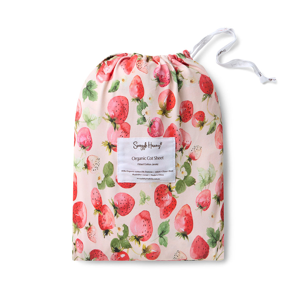 Fitted Cot Sheet | Strawberry – littlewhimsy