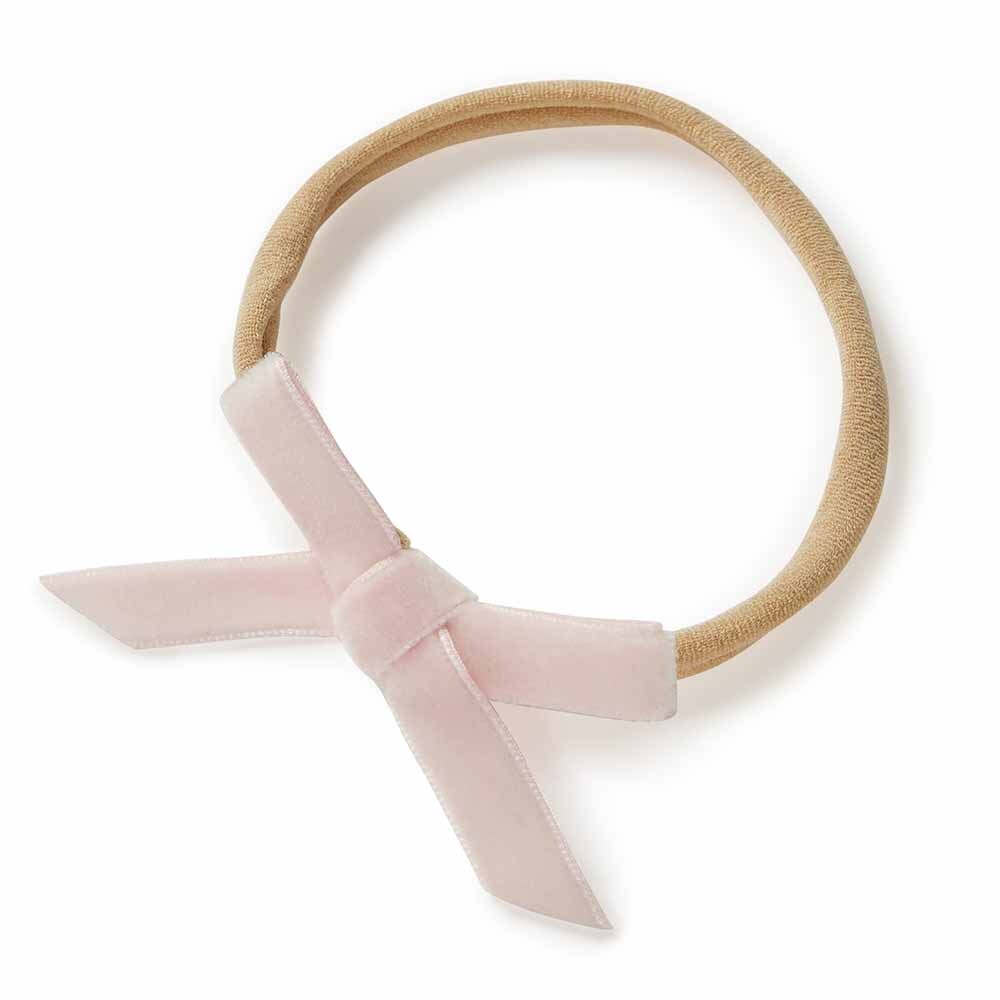 Velvet Mini Bow - Lullaby Pink – littlewhimsy