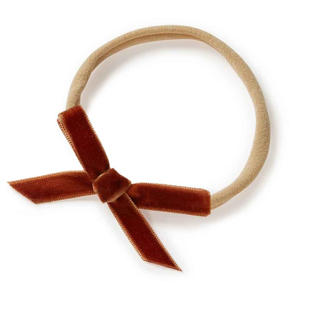 Velvet Mini Bow - Toffee – littlewhimsy
