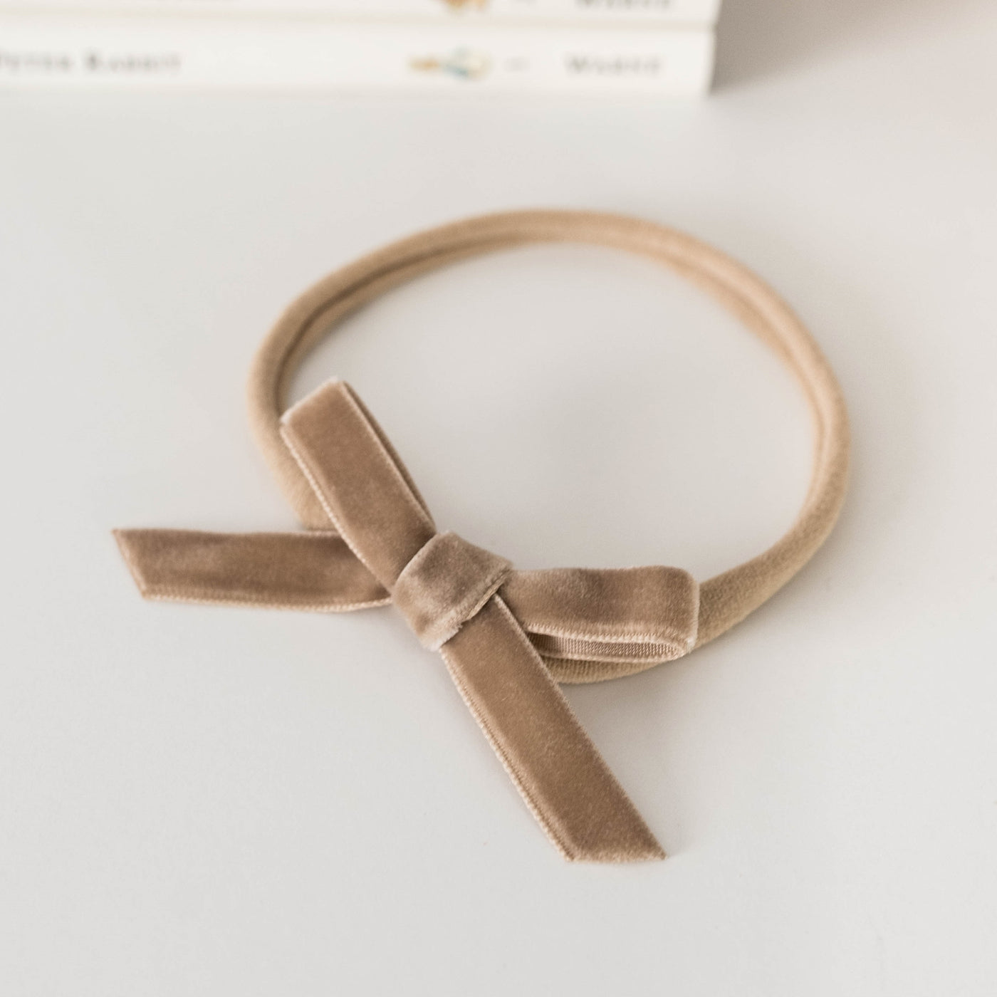Velvet Mini Bow - Toffee – littlewhimsy