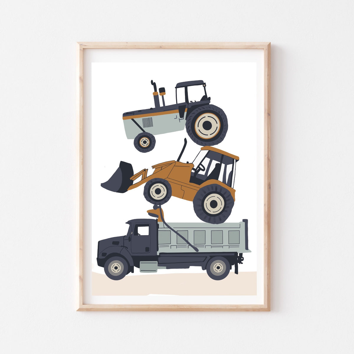Tractor Stack Print Unframed – littlewhimsy