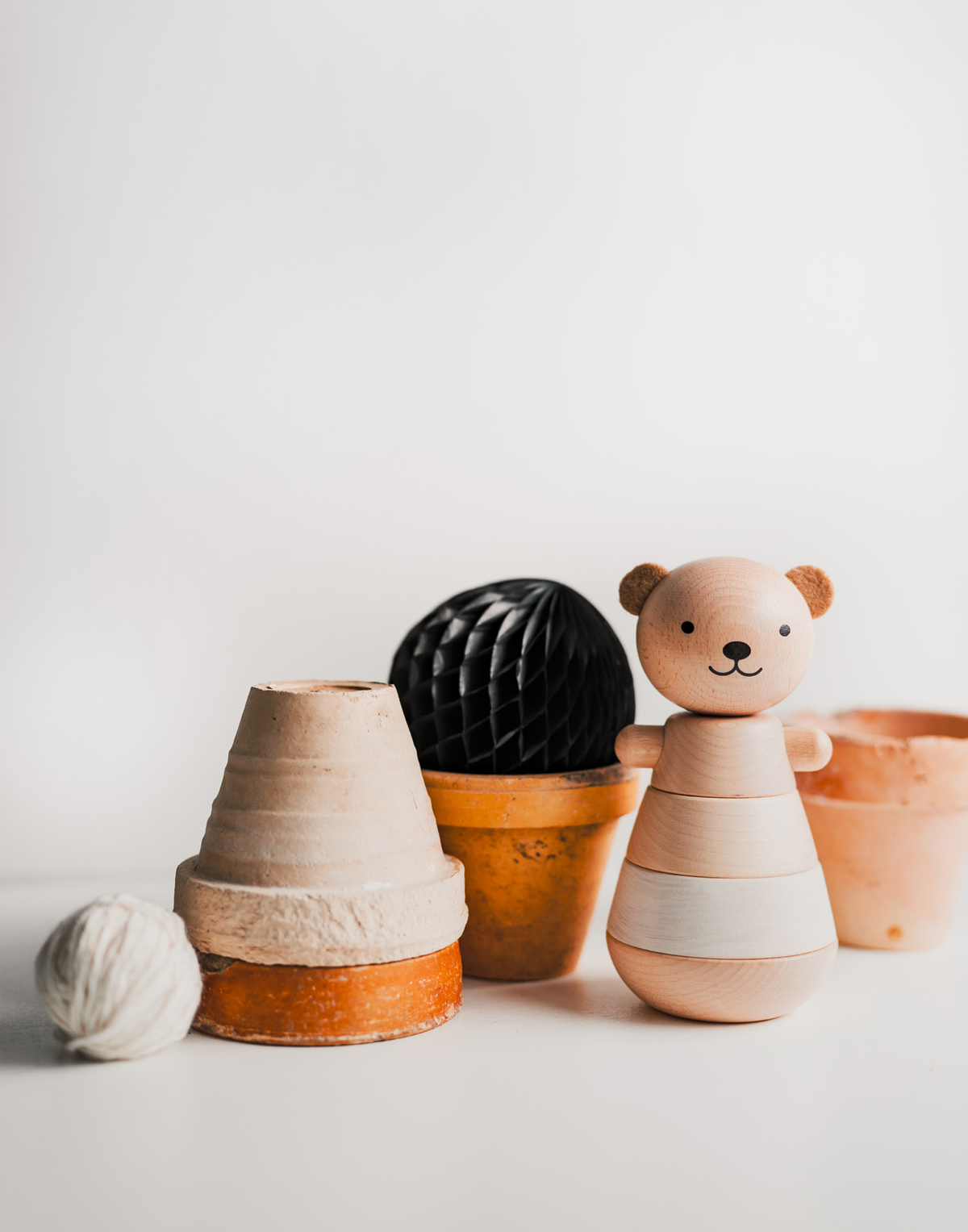 Stacking Wooden Bear - White – littlewhimsy