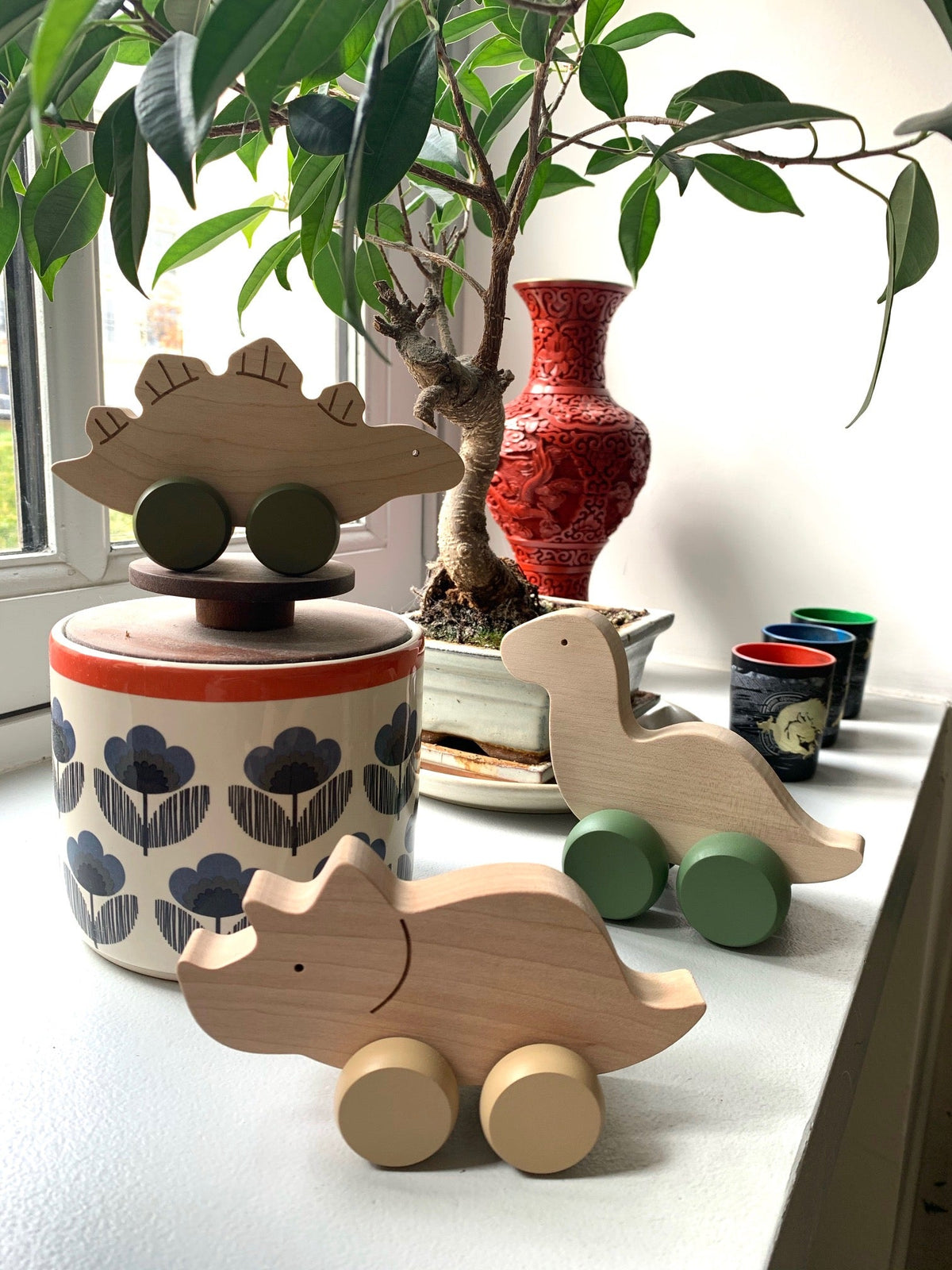 Wooden Stegosaurus Push Toy – littlewhimsy