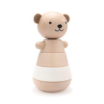 Stacking Wooden Bear - White – littlewhimsy